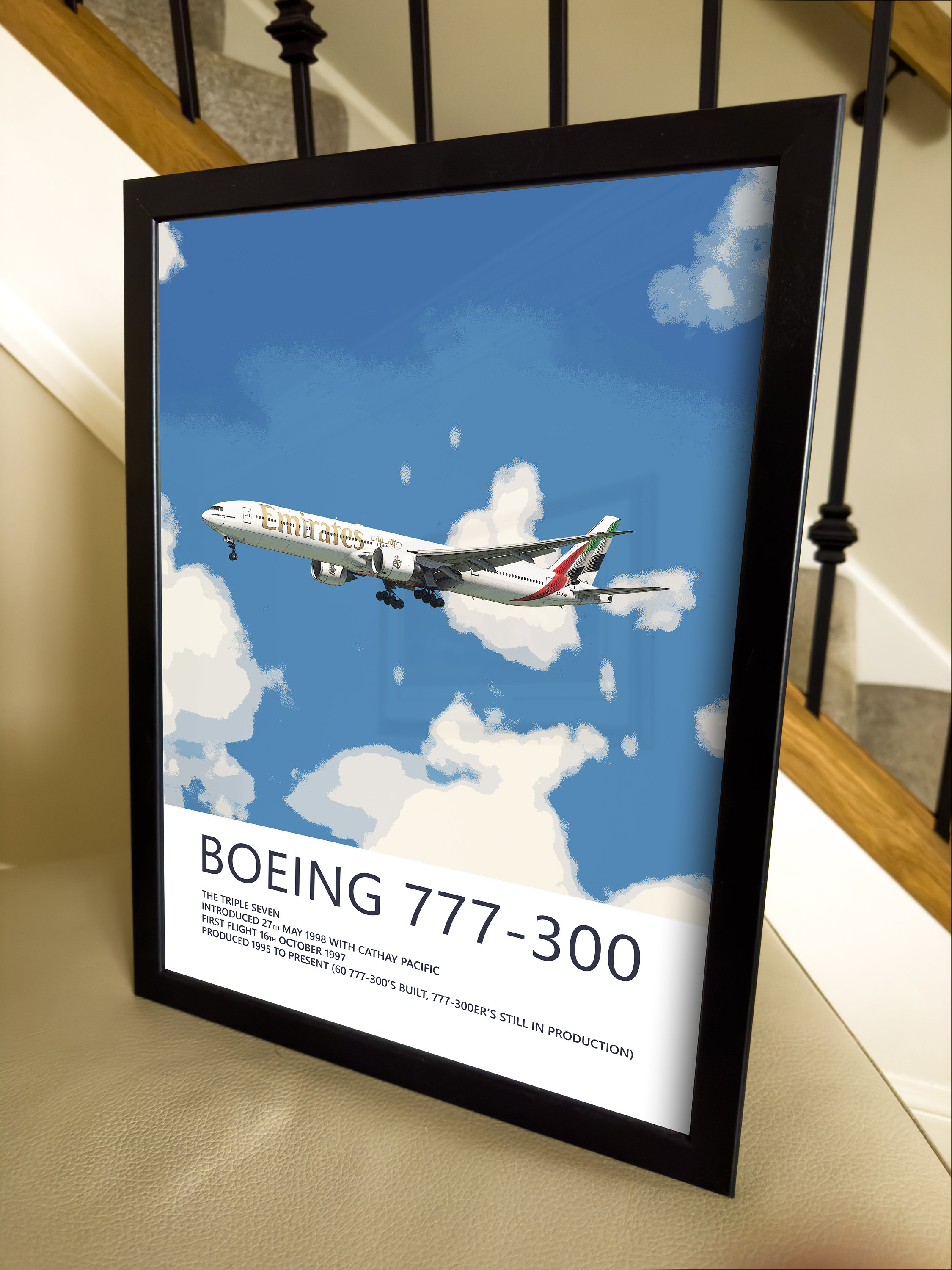 Emirates Boeing 777 Poster Fine Aviation Artwork Airplane Posters Gift ...