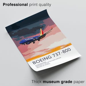 Southwest Boeing 737 Poster | Detailed Aviation Art Print | Civil ...