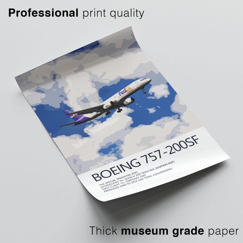 Fedex Boeing 757 Poster – Cargo Aviation Wall Art for Pilots, Avgeeks ...