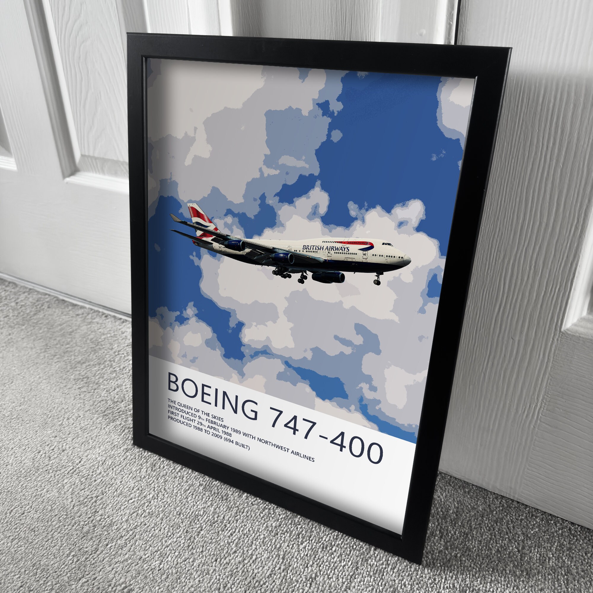 British Airways Boeing 747 Poster - Plane Art for Aviation Enthusiasts ...