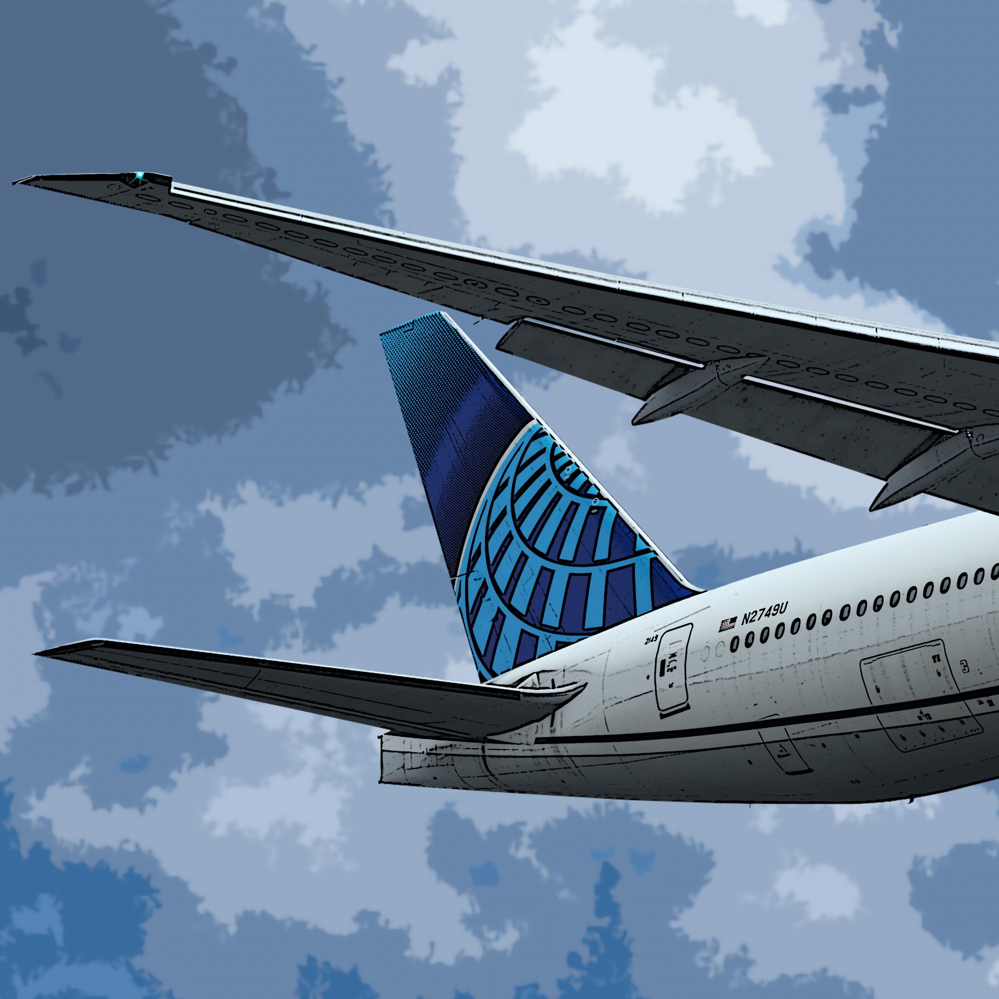 United Airlines Boeing 777 Poster Fine Aviation Artwork Fantastic Gift ...