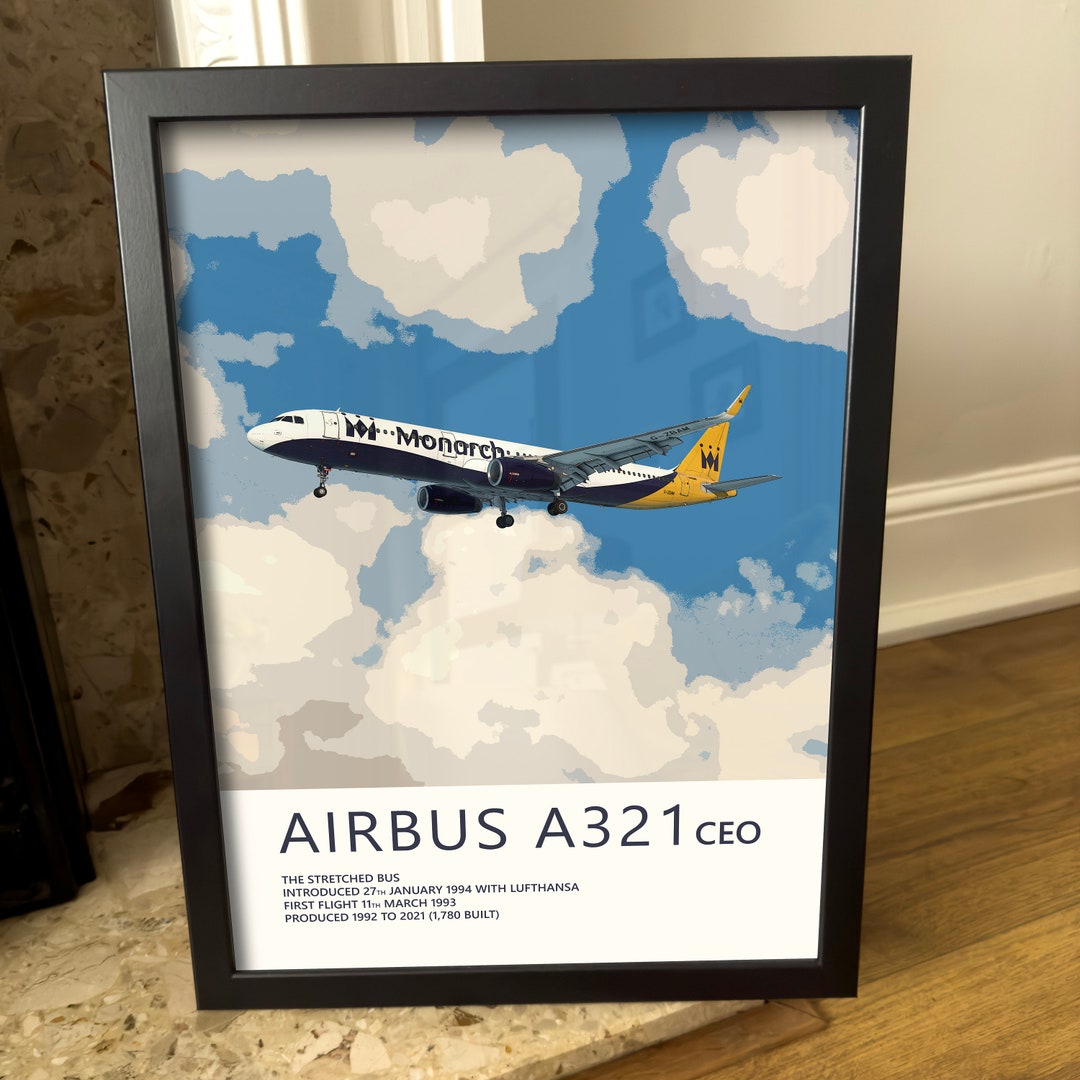 Monarch Airbus A321 Poster - Plane Art for Aviation Enthusiasts & Pilot ...