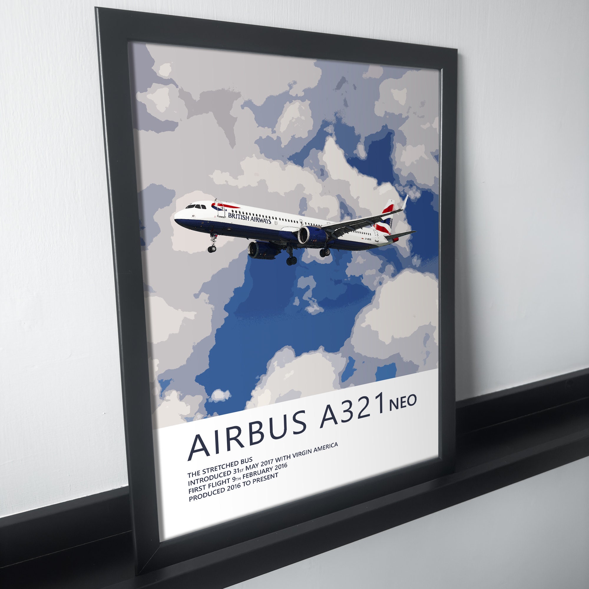 British Airways Airbus A321 NEO Poster - Plane Art for Aviation ...