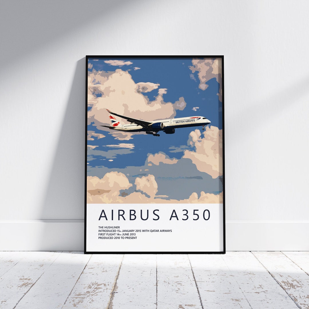 British Airways airbus A350 Poster Luftfahrt Kunst & Piloten Geschenke ...
