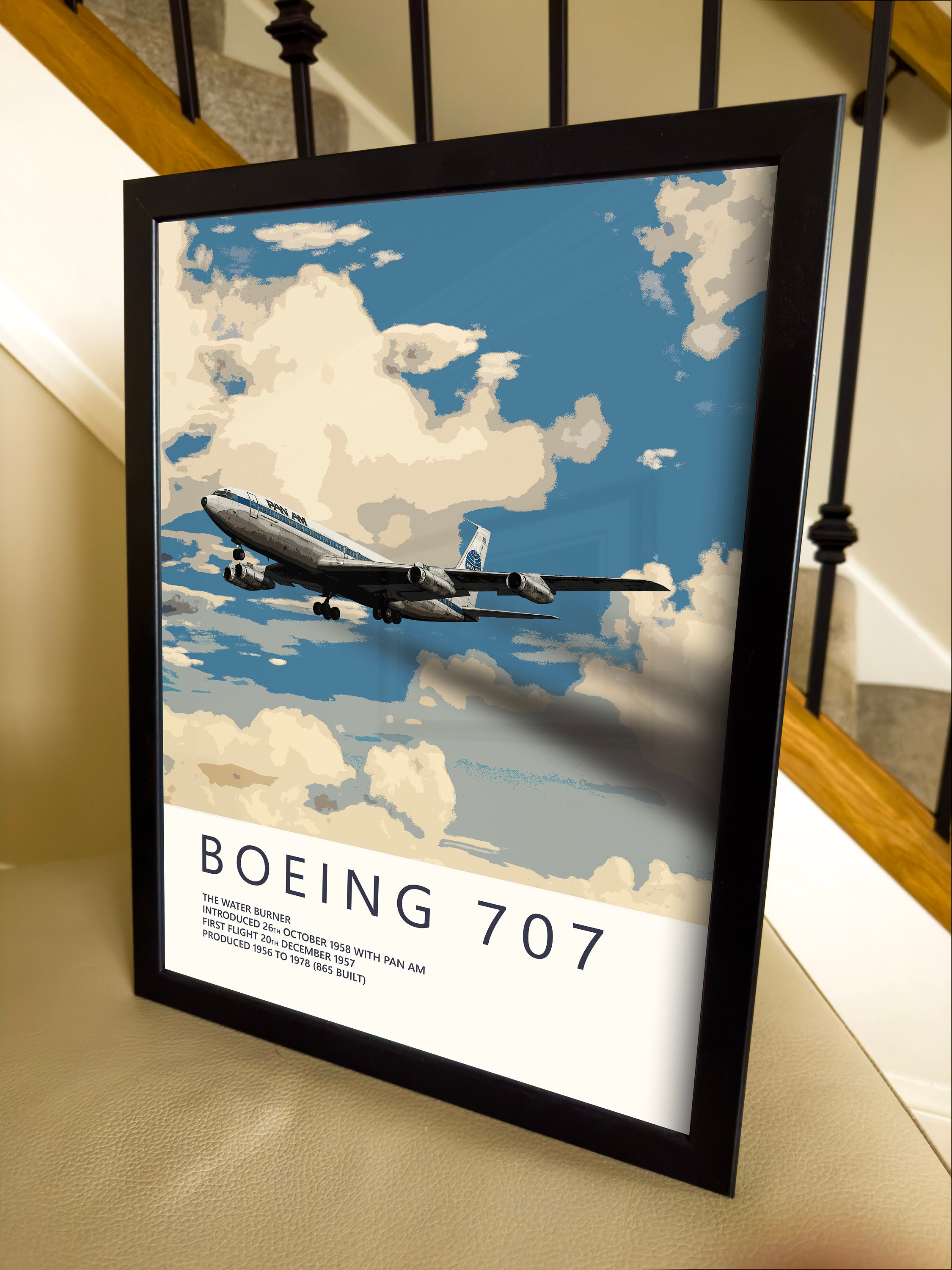 Pan Am Boeing 707 Poster Fine Aviation Artwork Airplane Posters Gift ...