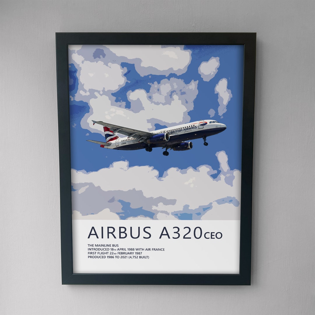 British Airways Airbus A320 Poster - Plane Art for Aviation Enthusiasts ...