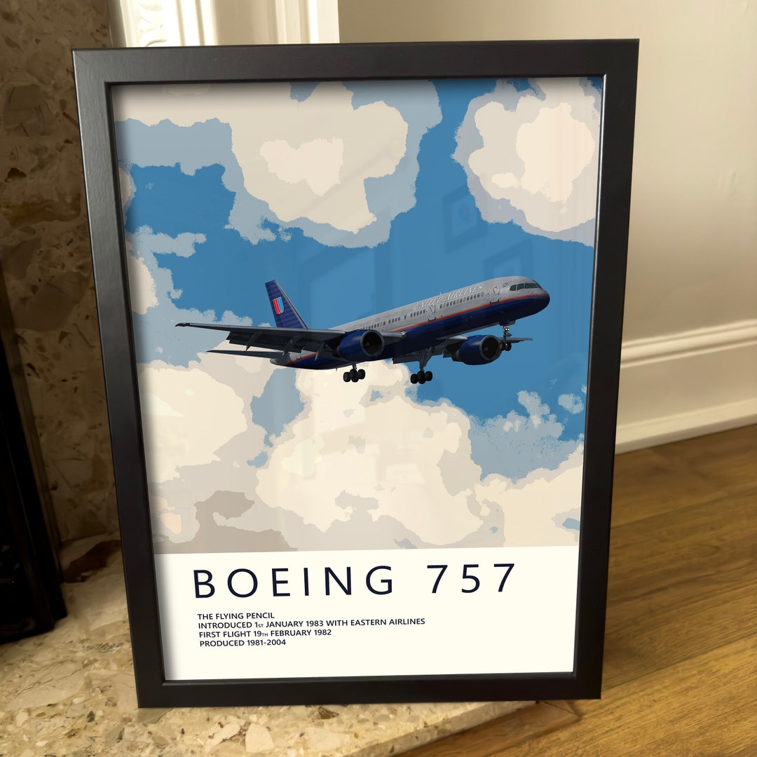 United Airlines Boeing 757 Poster - Fine Aviation Artwork - Fantastic ...