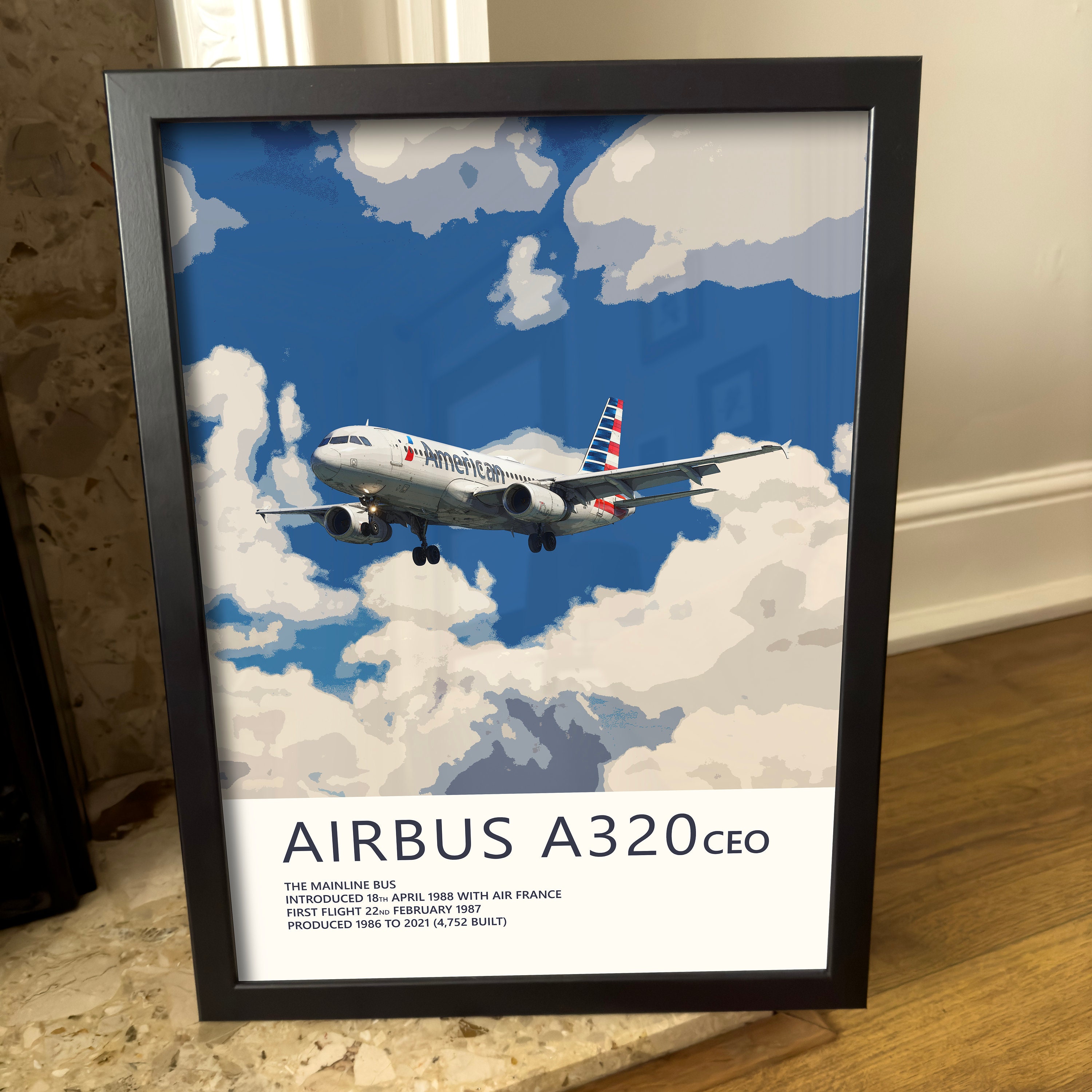 American Airlines Airbus A320 Poster - Fine Aviation Artwork - Airplane ...