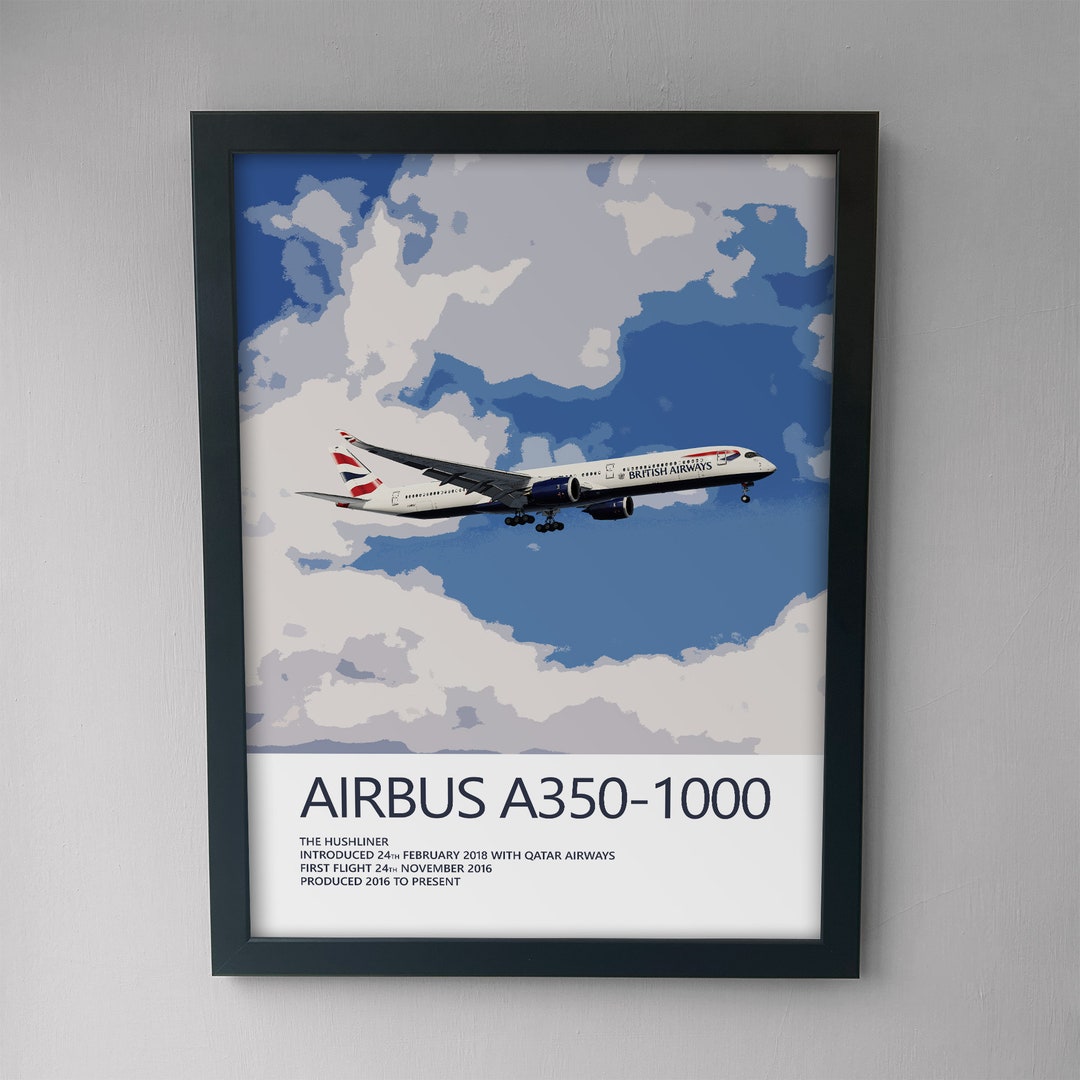 British Airways Airbus A350 Poster - Plane Art for Aviation Enthusiasts ...