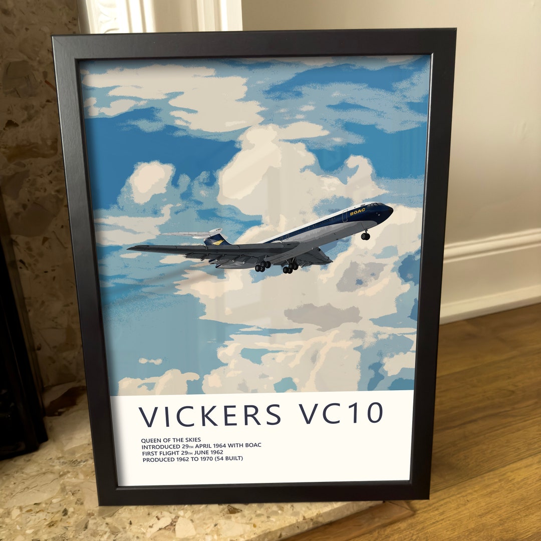 BOAC Vickers VC10 Poster - Fine Aviation Artwork - Airplane Posters ...