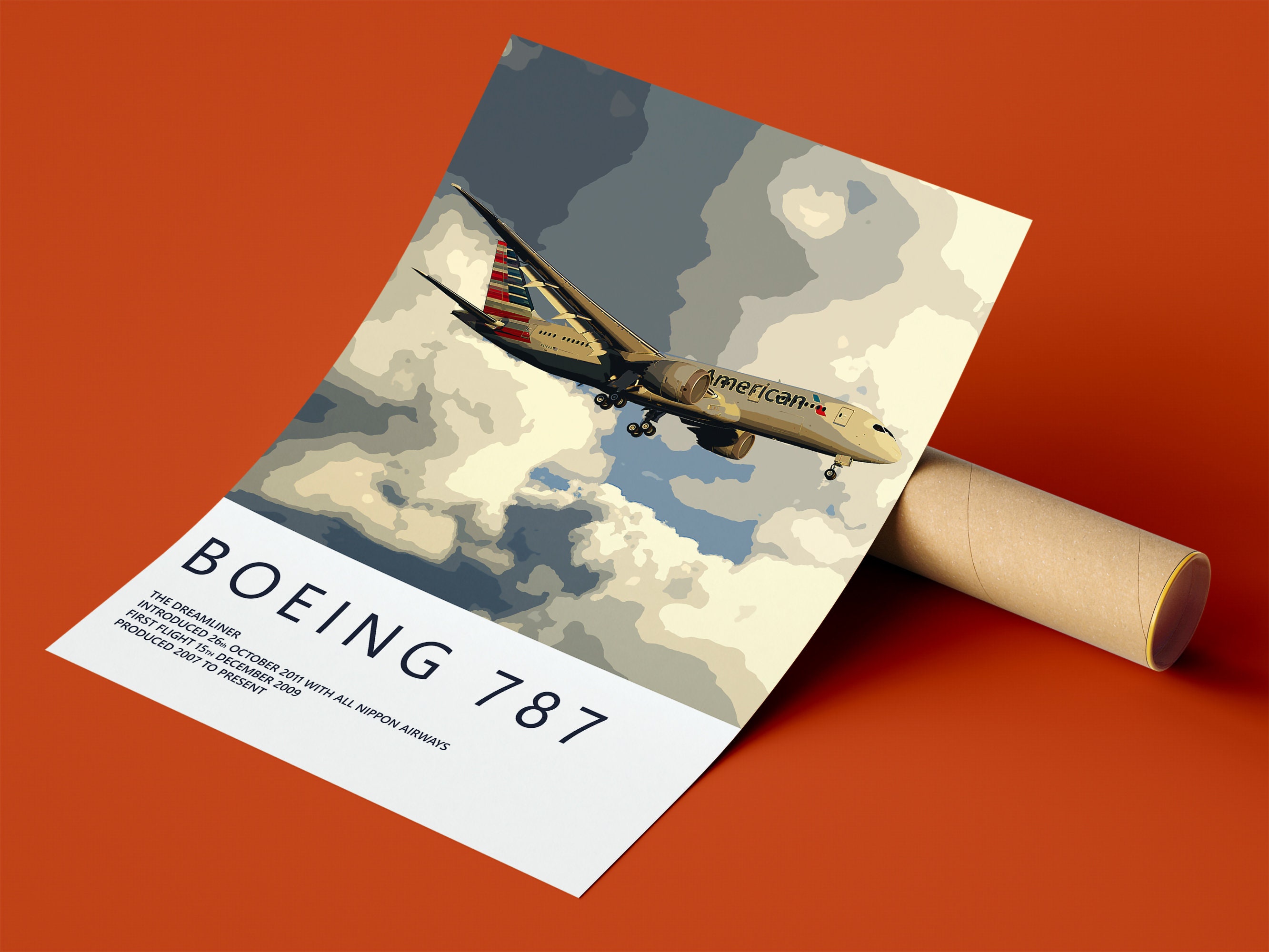 American Airlines Boeing 787 Poster Gift for Pilot Aviation - Etsy