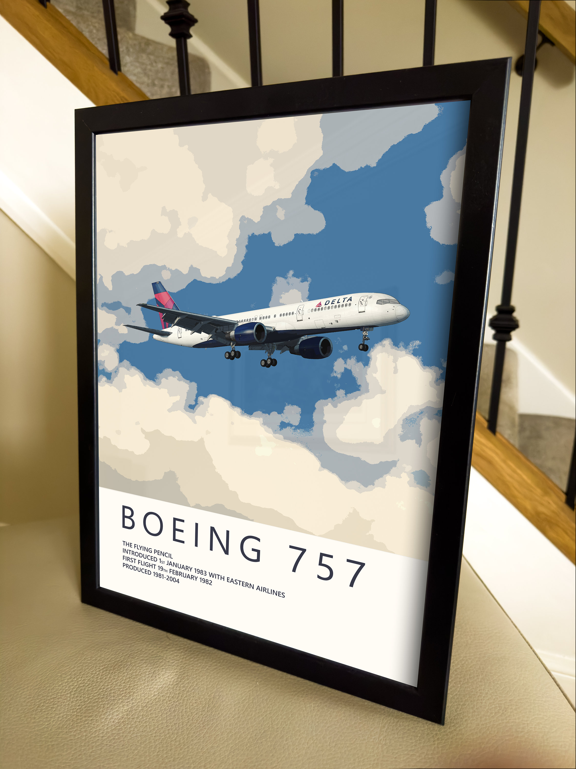 Delta Air Lines Boeing 757 Poster Fine Aviation Artwork Fantastic Gift ...