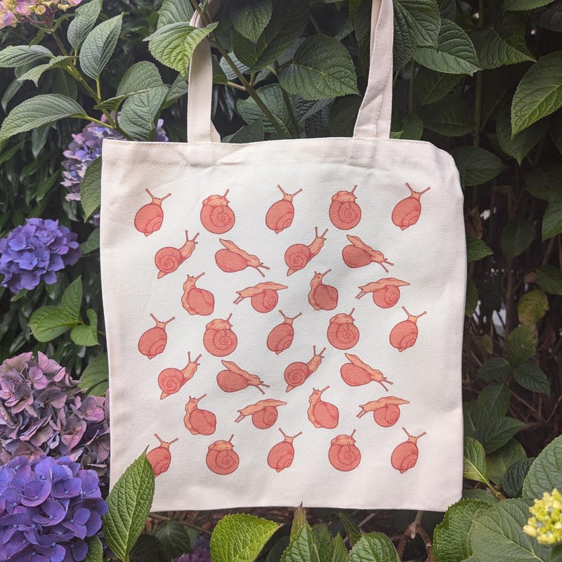Snail Canvas Tote Bag - Etsy