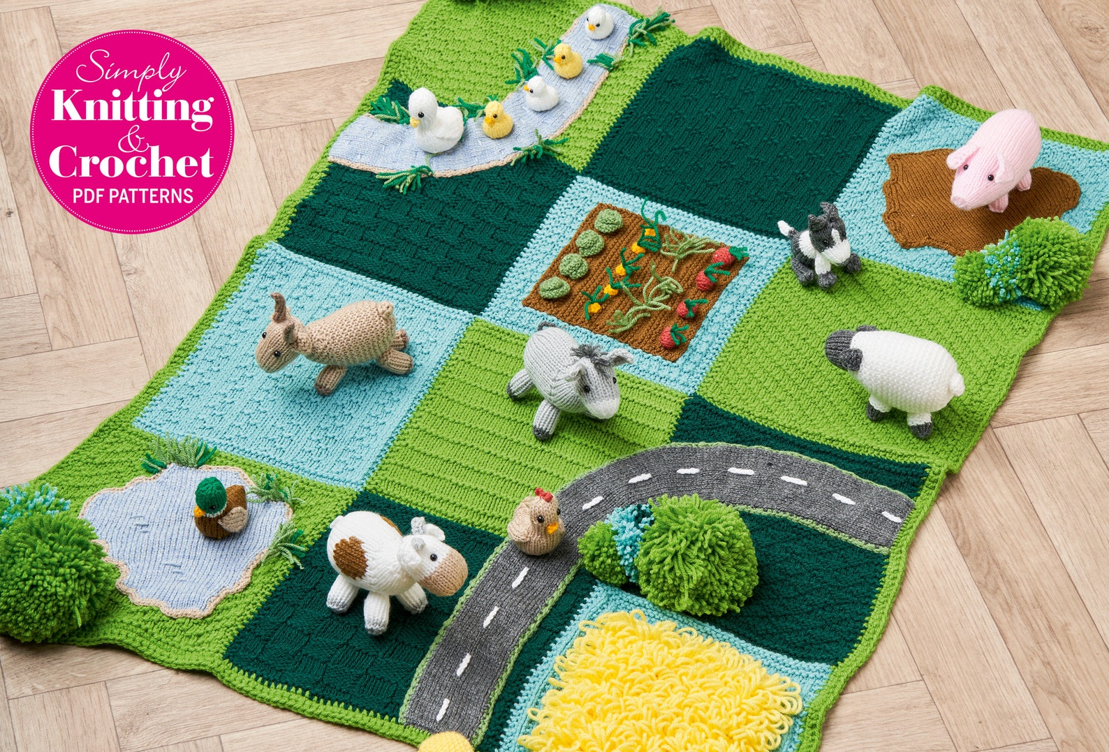 KNITTING Farmyard Blanket Pattern - PDF Download - KAL - Sheep, Pig ...