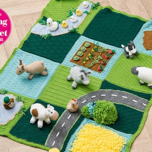 KNITTING Farmyard Blanket Pattern - PDF Download - KAL - Sheep, Pig ...