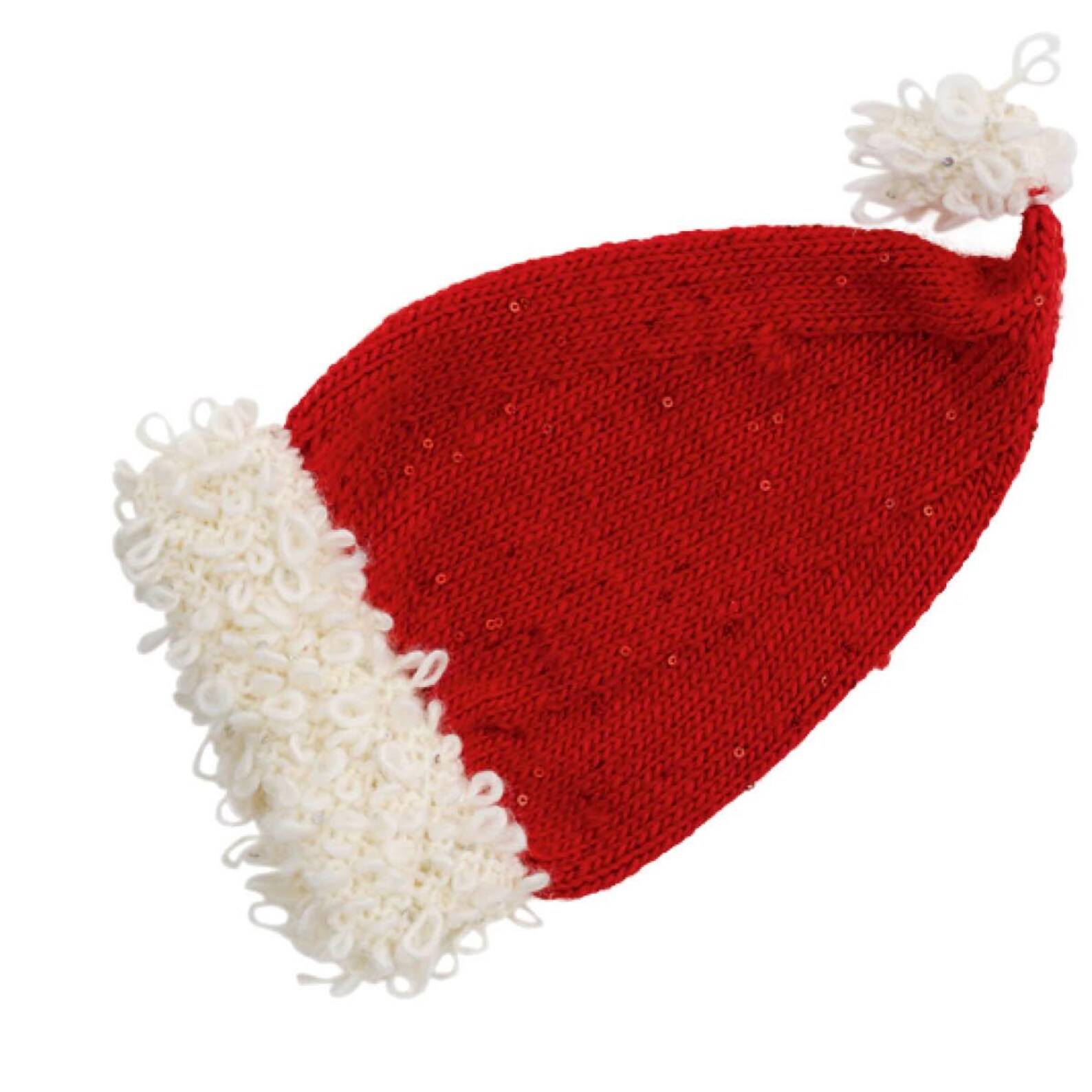 Santa Hat Knitting Pattern: Sequined Loopy Cuff (PDF Download) - Etsy
