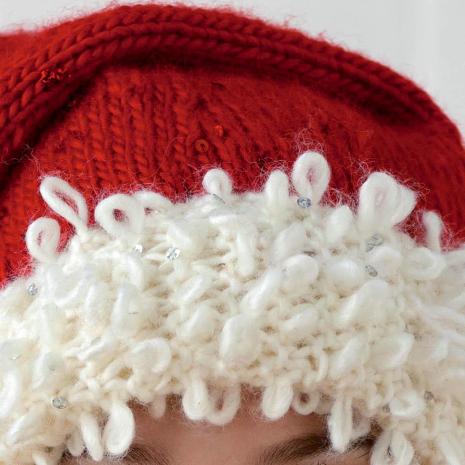 Santa Hat Knitting Pattern: Sequined Loopy Cuff (PDF Download) - Etsy