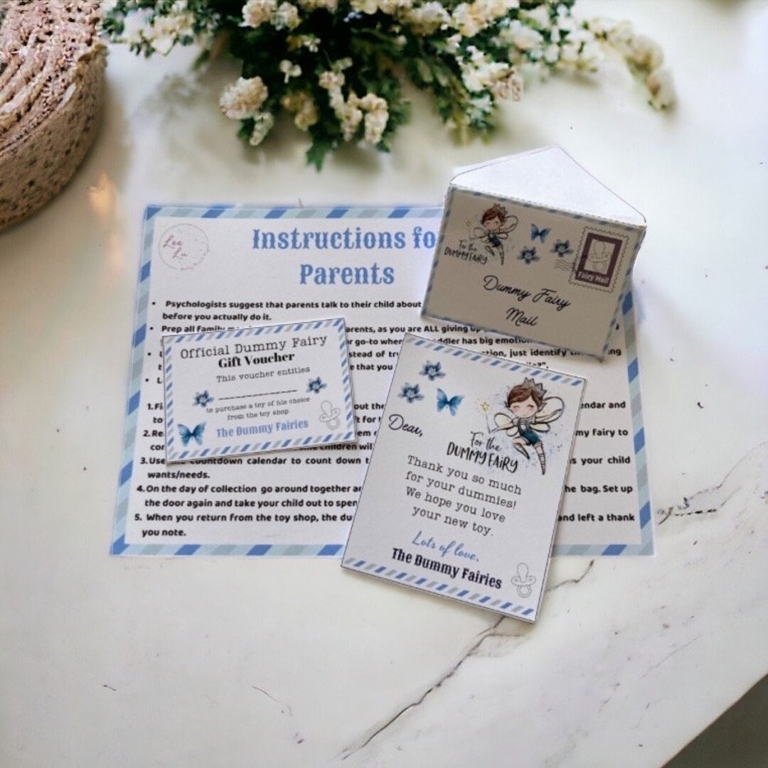 Dark Skin Boy Printable Mini Dummy Fairy Set With Envelope,fairy Letter ...