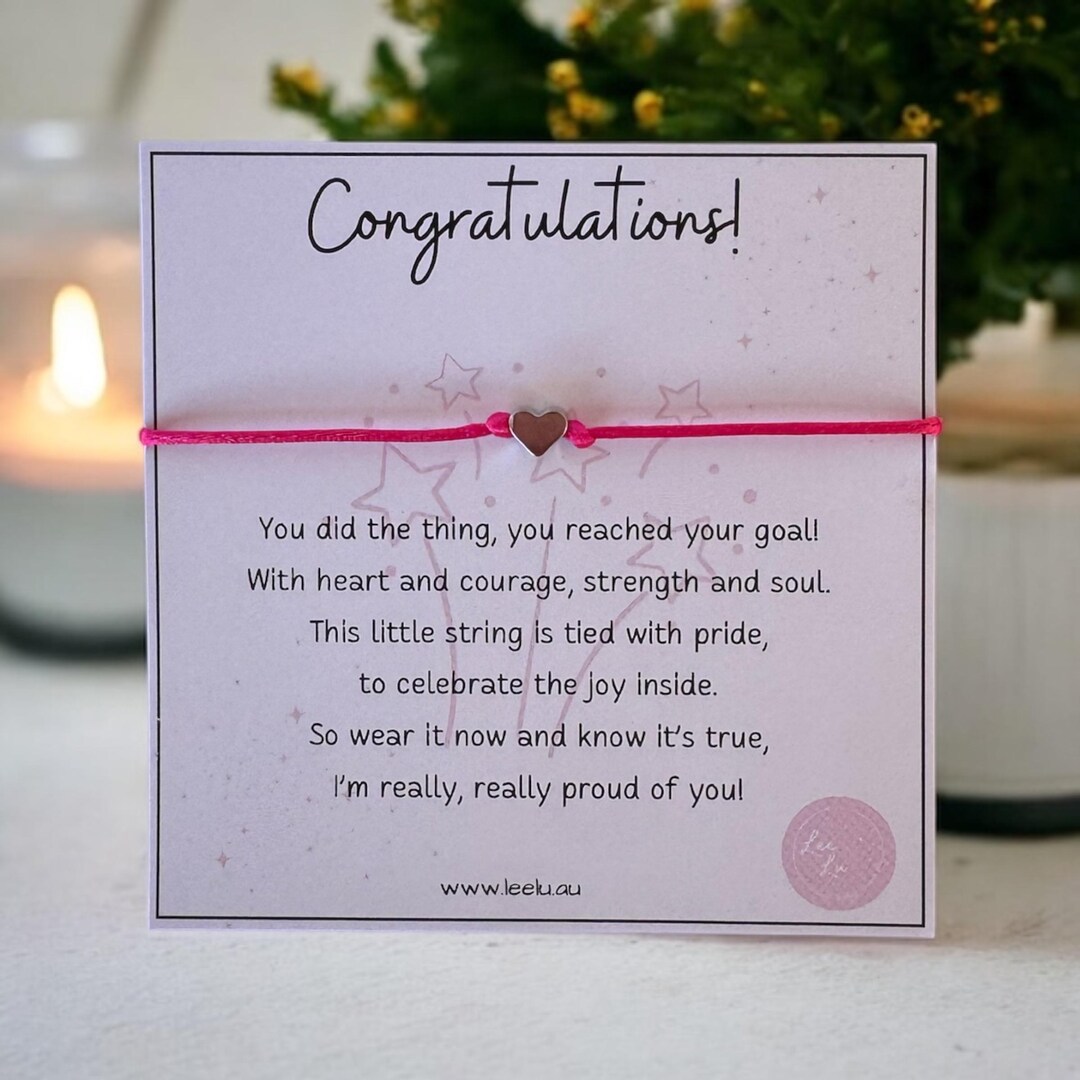 Congratulations Bracelet | Graduation or Achievement Gift | String ...