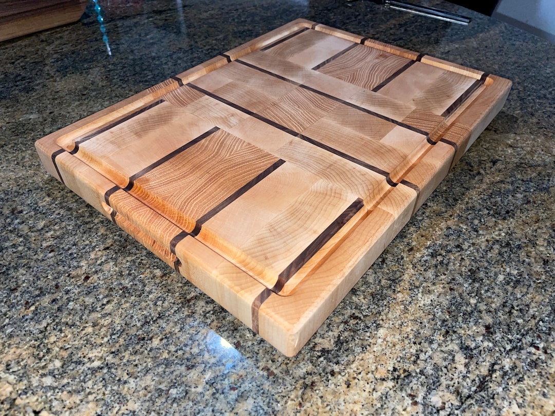End Grain Cutting Board Butcher Block - Oak, White Oak, Red Oak, Walnut ...