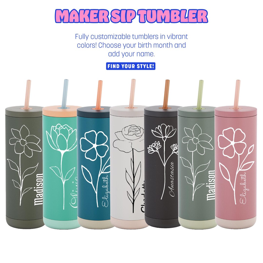 20oz Maker Sip Tumbler I Personalized Bridal Cup I Custom Wedding Party ...