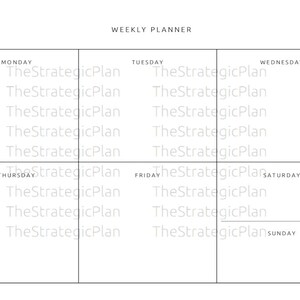 Printable Weekly Plan | Thestrageticplan - Etsy