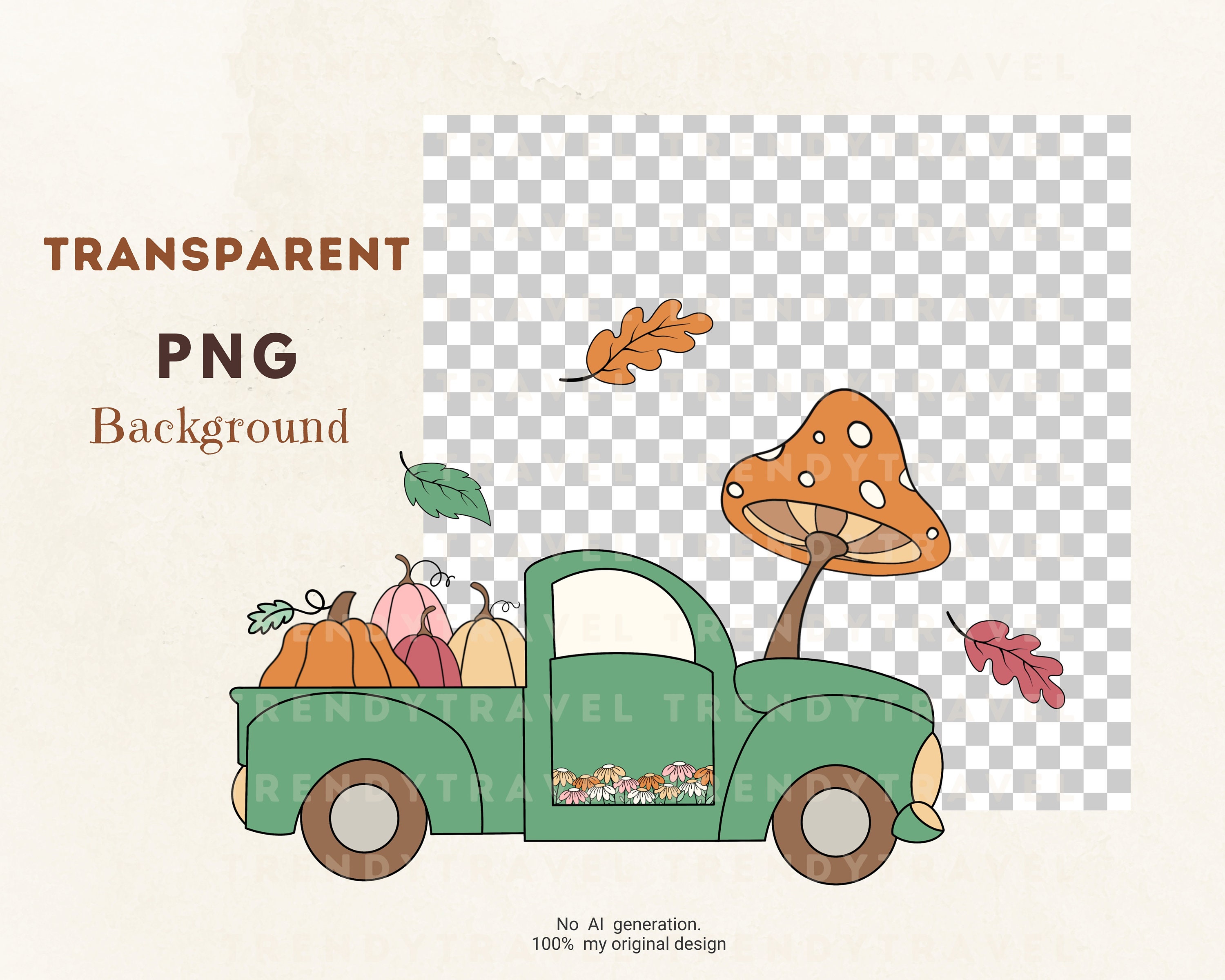 Groovy Retro Autumn Clipart, Fall Clipart, Autumn Png, Thanksgiving Png ...