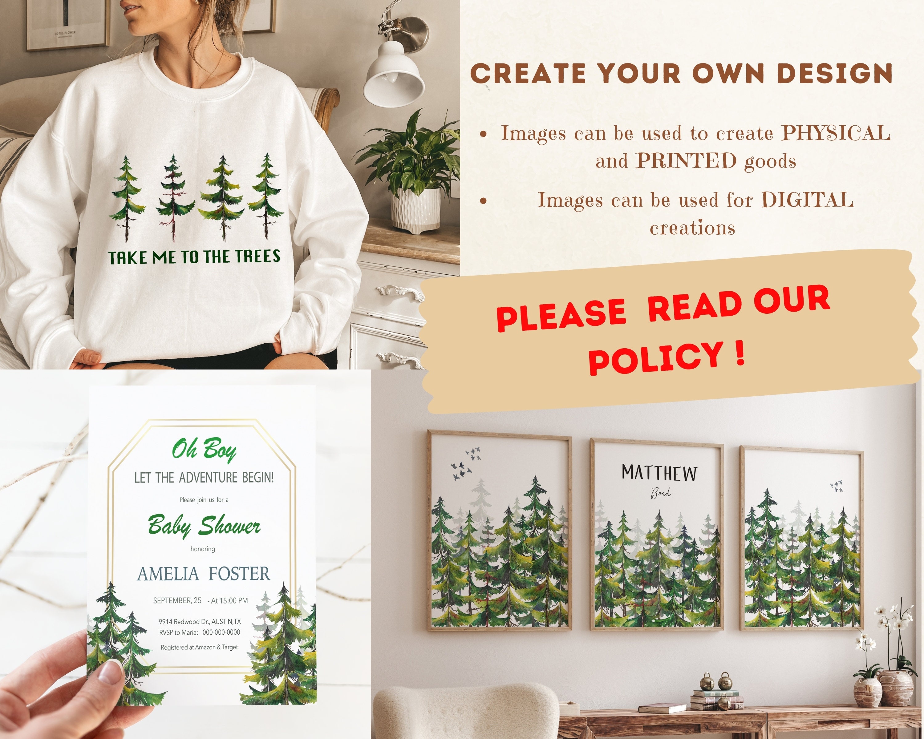 Watercolor Pine Tree Clipart, Watercolor Clipart, Pine Tree Png, Forest ...