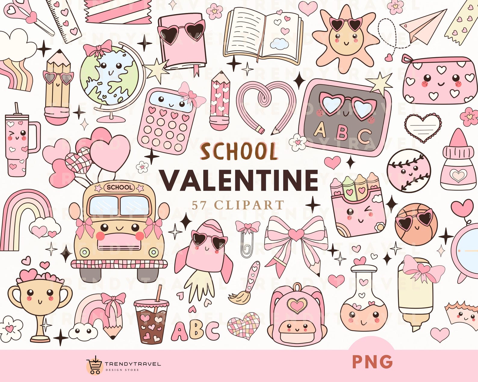 Groovy School Valentine Clipart Pink Valentines Png Teacher Valentine ...