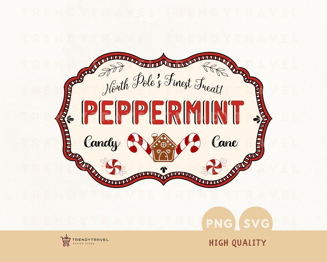 Christmas Candy Cane Svg, Peppermint Candy Cane Png, Gingerbread Svg ...