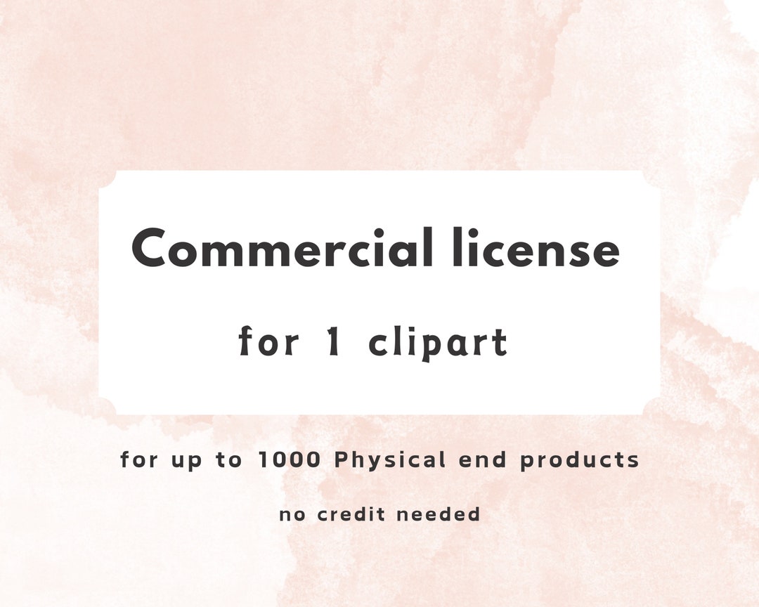 Commercial License for 1 Clipart, for Over 1000 Sales, No Credit - Etsy