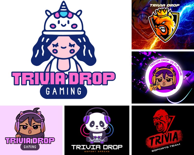 Trivia Drop Designs: Custom Gaming Logos - Etsy