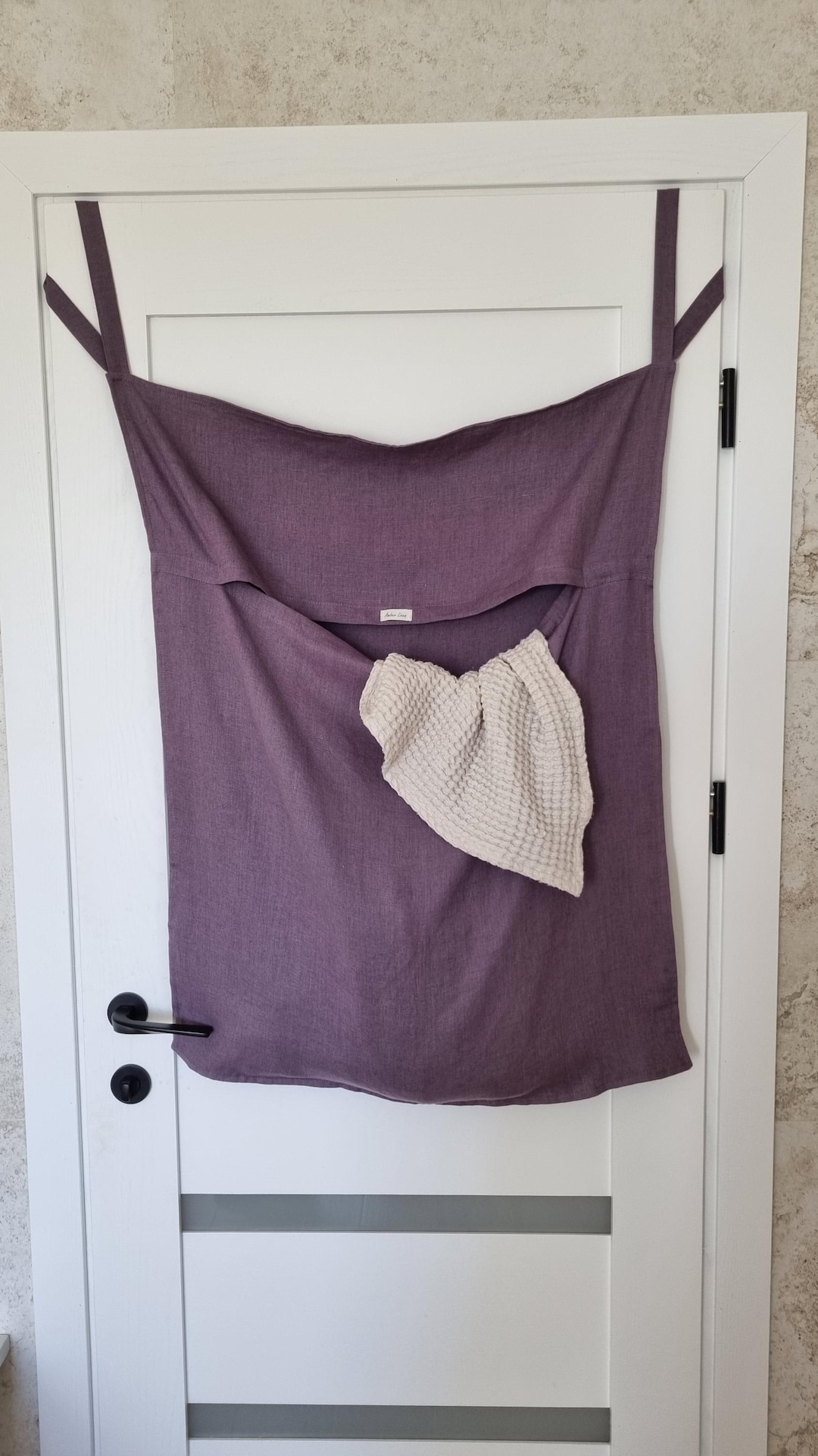 Large Linen Laundry Bag With Loops, Custom Colour Hanging Laundry Hamper Bag, Laundry Organiser ...