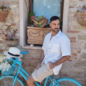 Men's Linen Shorts MIAMI - Boxer Shorts With Elastic Waist and ...