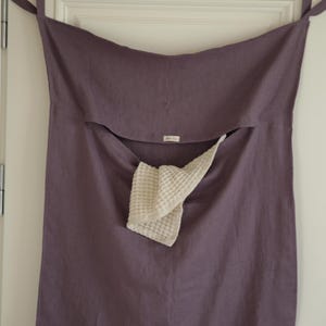 Large Linen Laundry Bag With Loops, Custom Colour Hanging Laundry ...