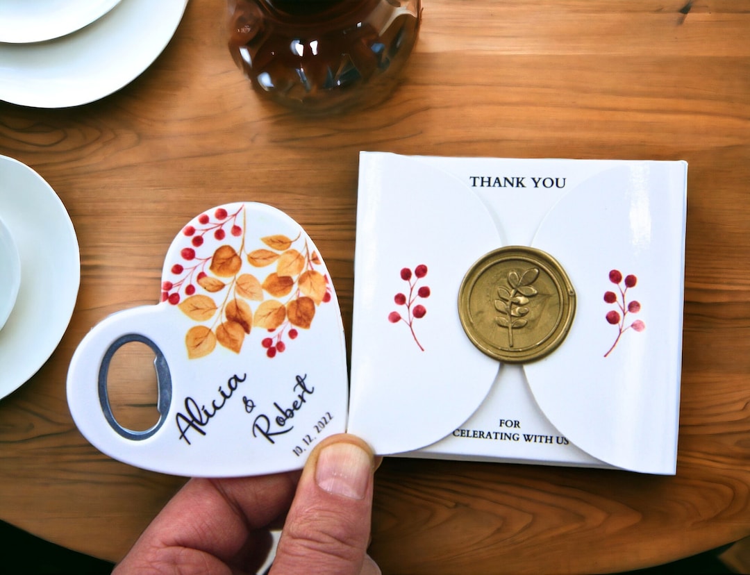 Personalized Magnet Bottle Opener Wedding Favors: Custom Engraved Gift ...