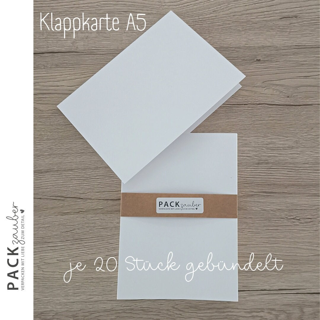 Set (20 Pieces) Blank Folding Card A5 Premium Paper 300 G | DIY, Stamp ...
