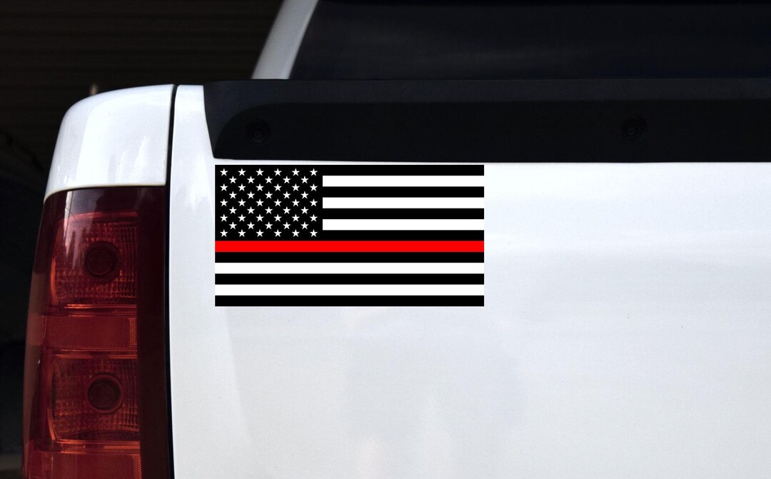 American Flag Redline VINYL DECAL STICKER - Etsy