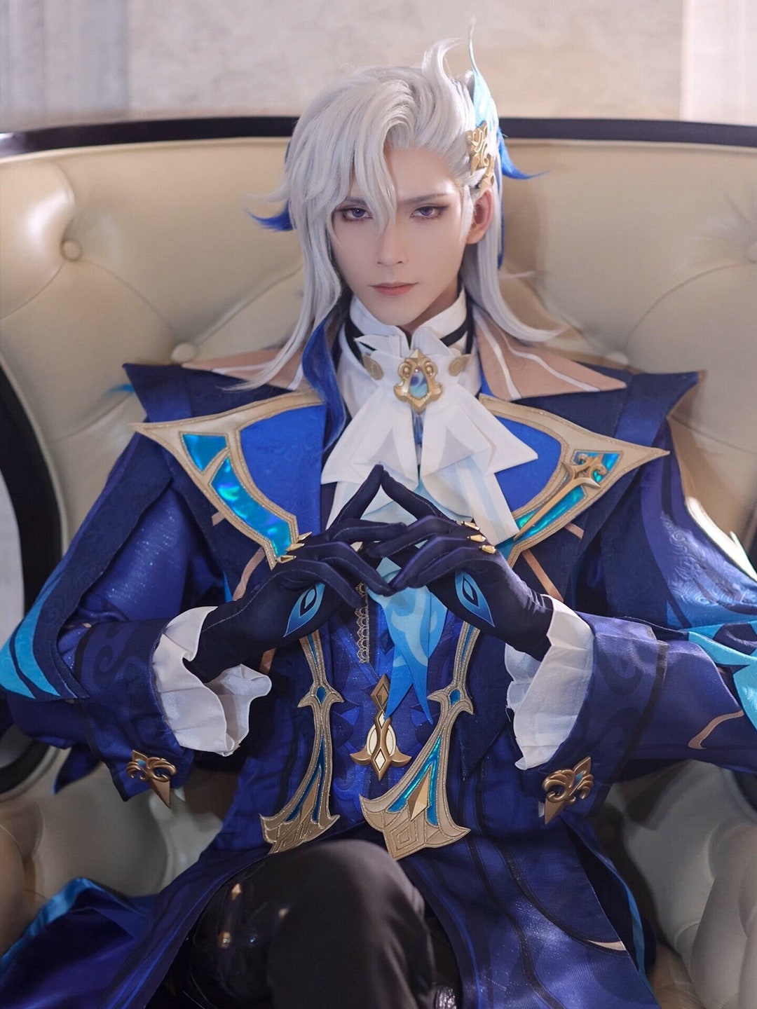 Genshin Impact Neuvillette Cosplay Costume Neuvillette Wig - Etsy UK