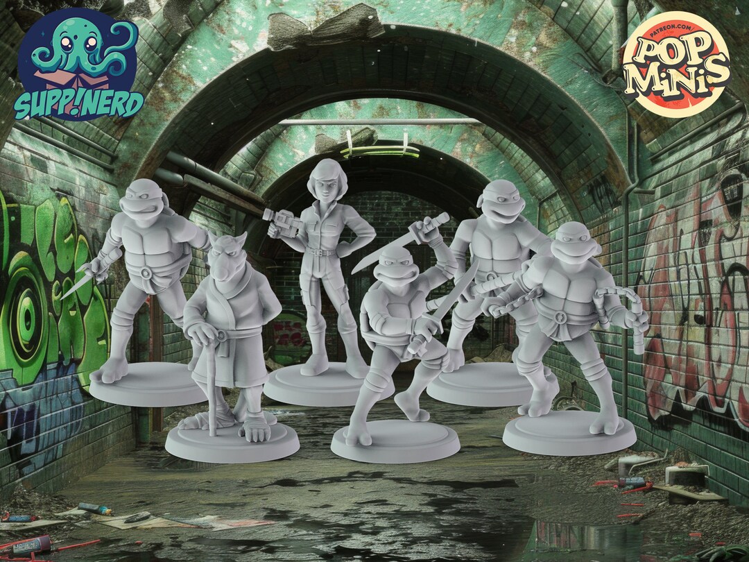 Teenage Mutant Ninja Turtles Miniatures Singular or Full Pack, Designed ...