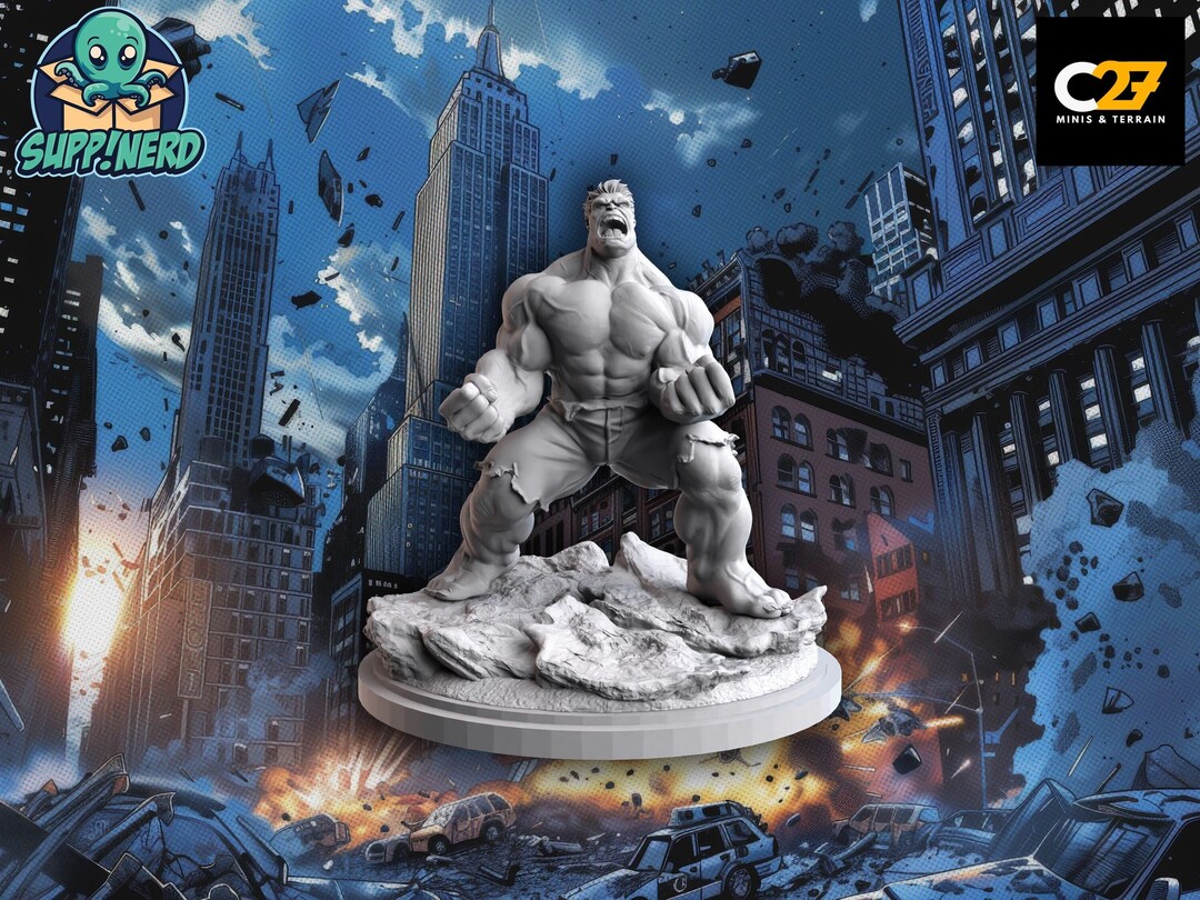 The Hulk Red Hulk Miniature 40mm Scale 65mm Base 3d Printed Miniature ...