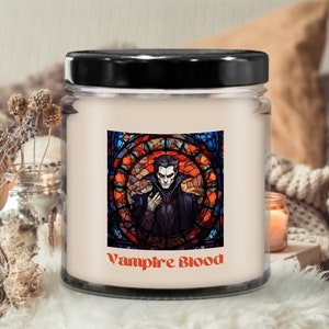 Vampire Blood Candle, Stained Glass Halloween Candle, Vampire Candle ...