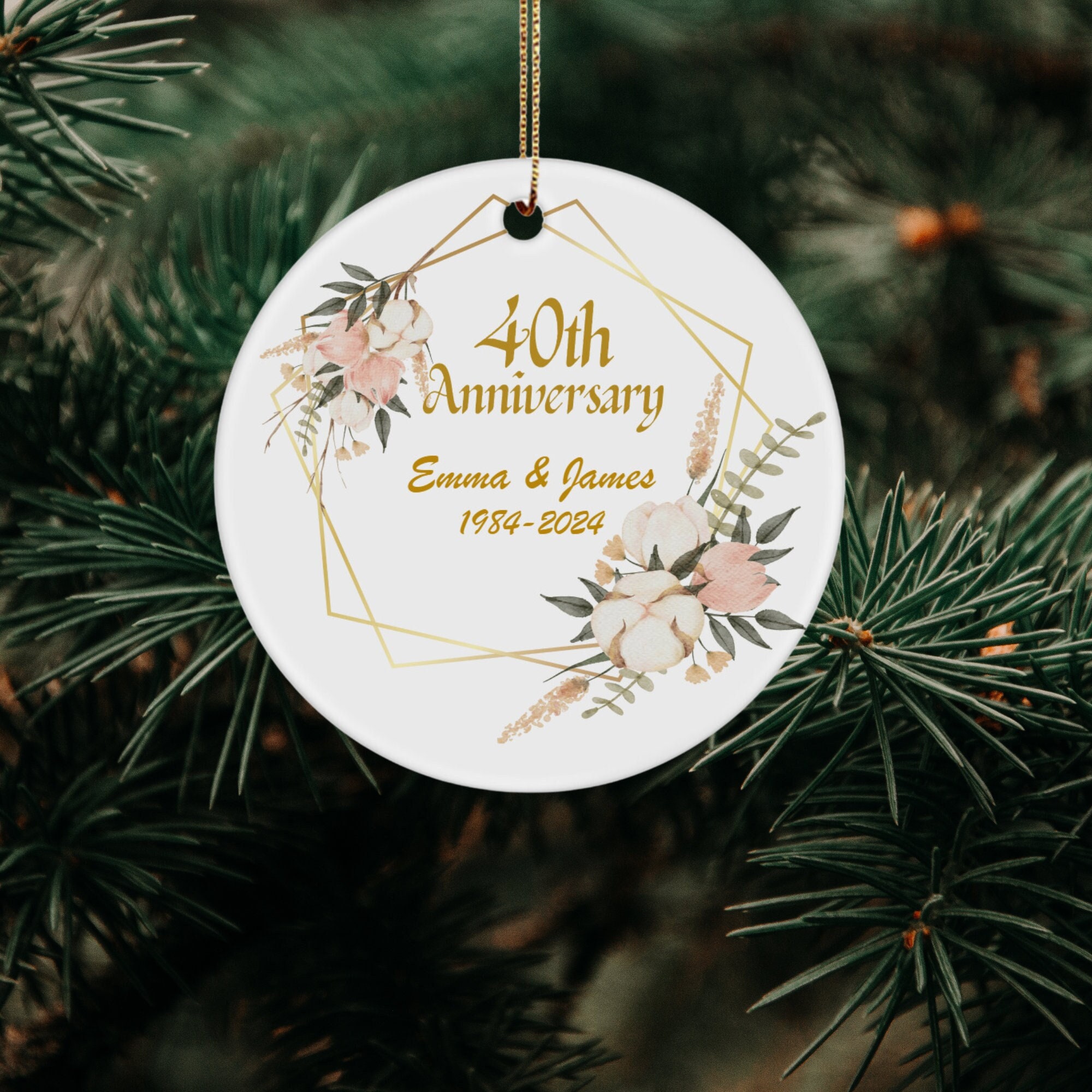 Personalized 40th Anniversary Ornament 40th Wedding Anniversary ...