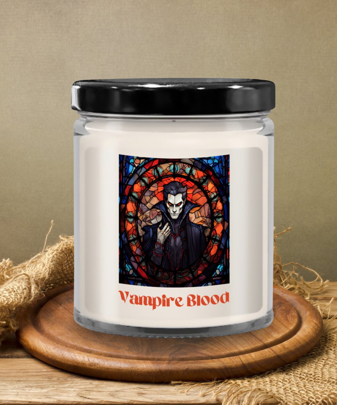 Vampire Blood Candle, Stained Glass Halloween Candle, Vampire Candle ...