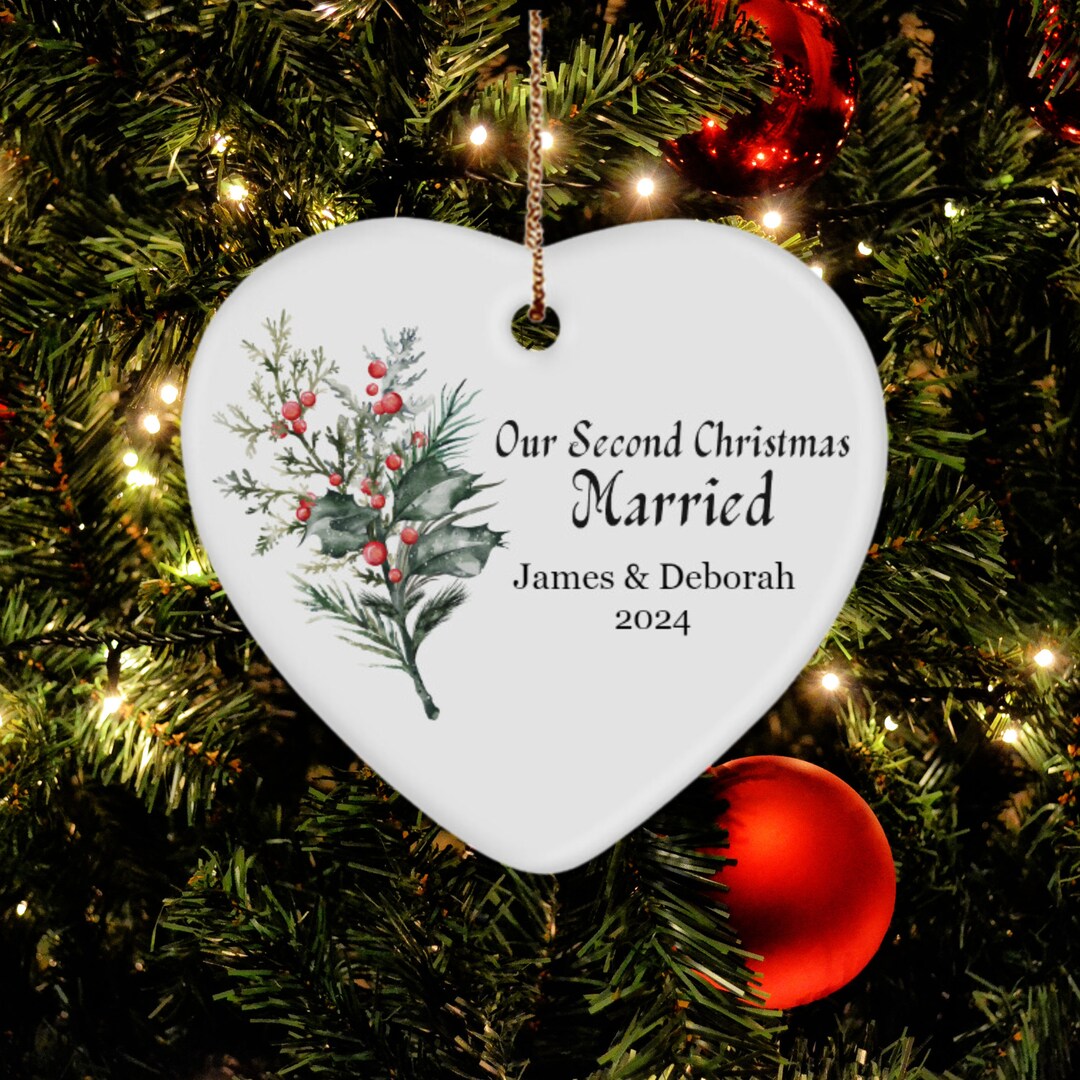 Personalized Our Second Christmas Married Ornament, 2nd Christmas ...