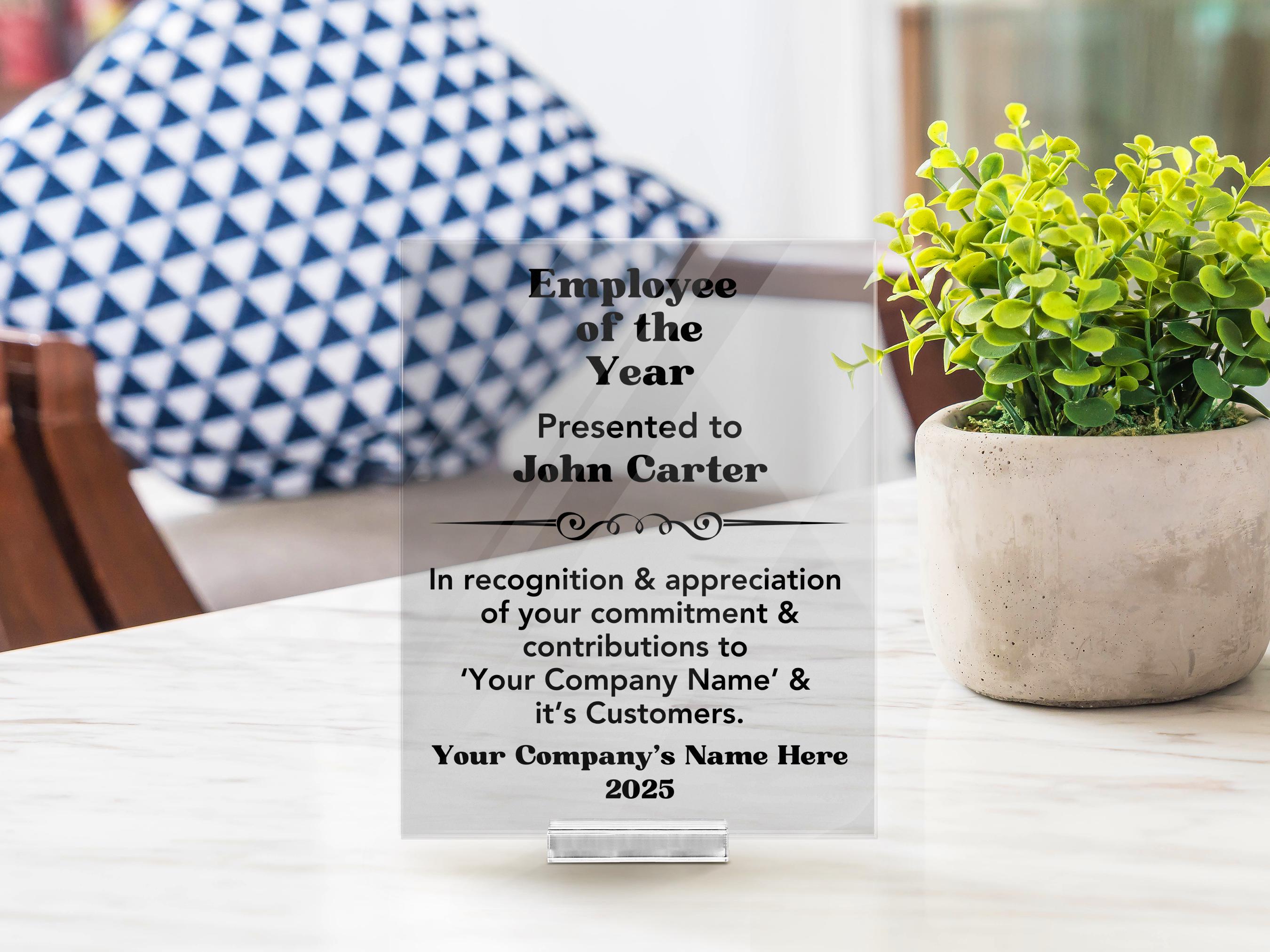 Personalised Employee Appreciation Plaque With Stand, Employee ...