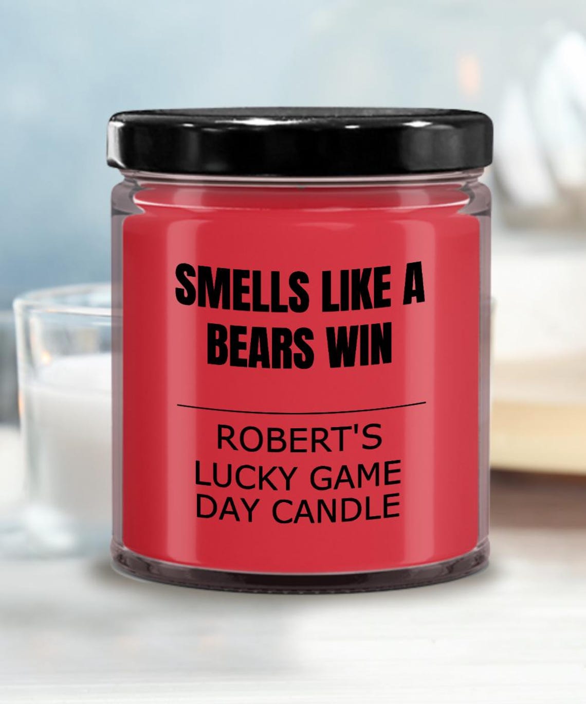 Smells Like A Bears Win Candle, Custom Soccer Fan Gift, Chicago Bears ...