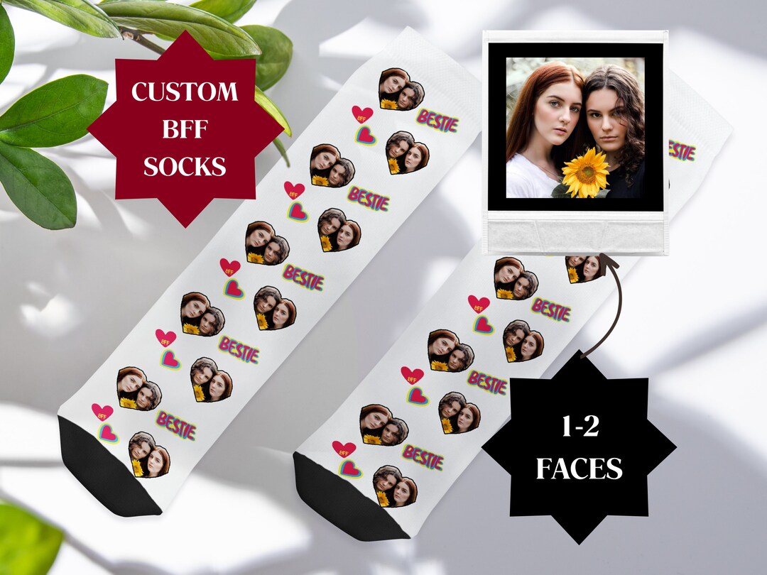 Custom Face Socks With Picture, Personalized Best Friends Photo Sock ...