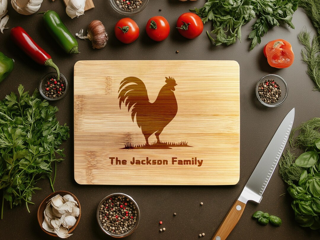 Custom Rooster Cutting Board, Custom Cutting Board, Rooster Cutting ...