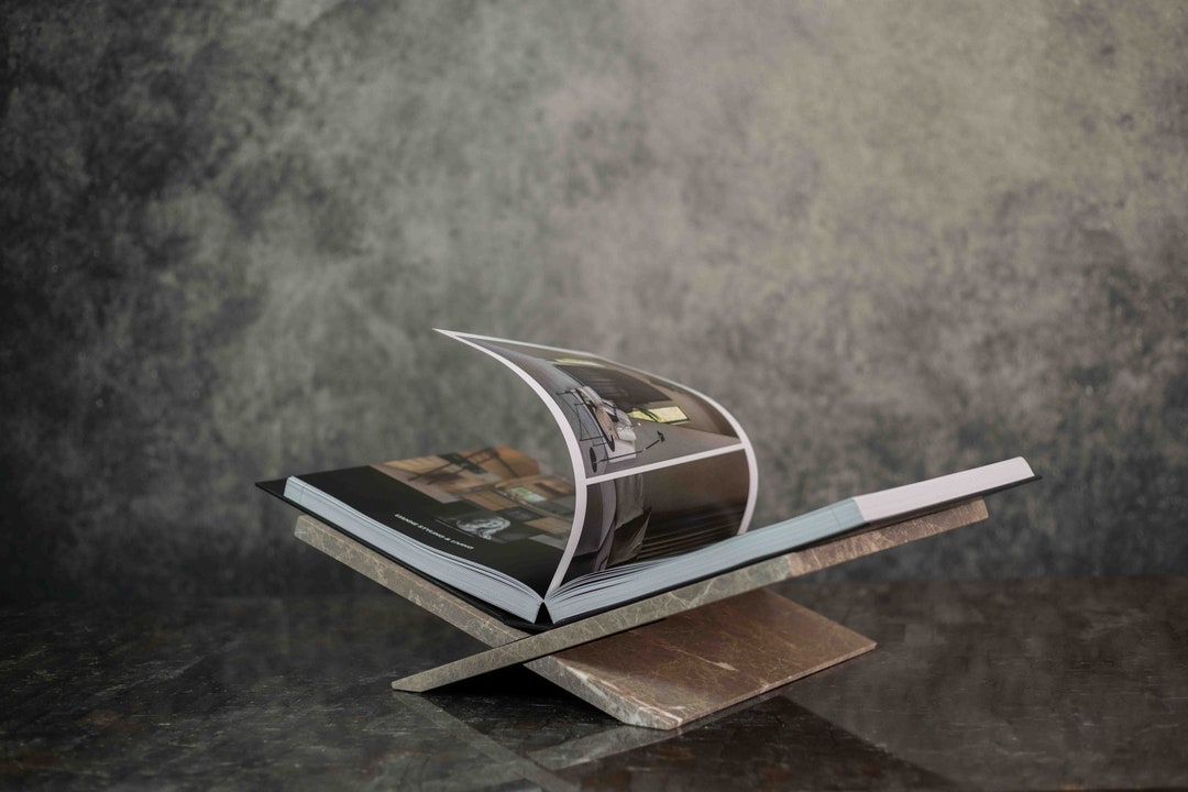 Stone Open Book Display Stand for Recipe, Art, and Coffee Table Books ...